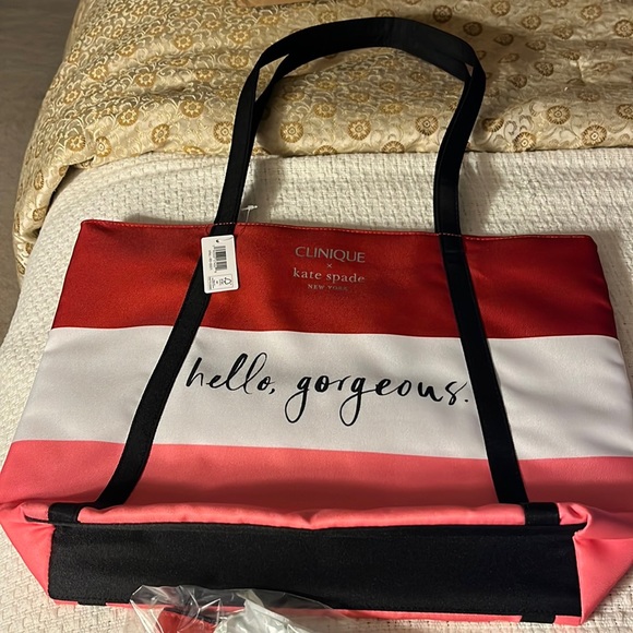 Clinique | Bags | Clinique X Kate Spade Hello Gorgeous Tote Bag ...